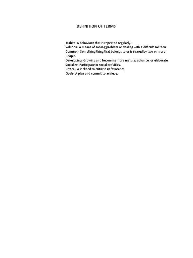 Definition Of Terms PDF