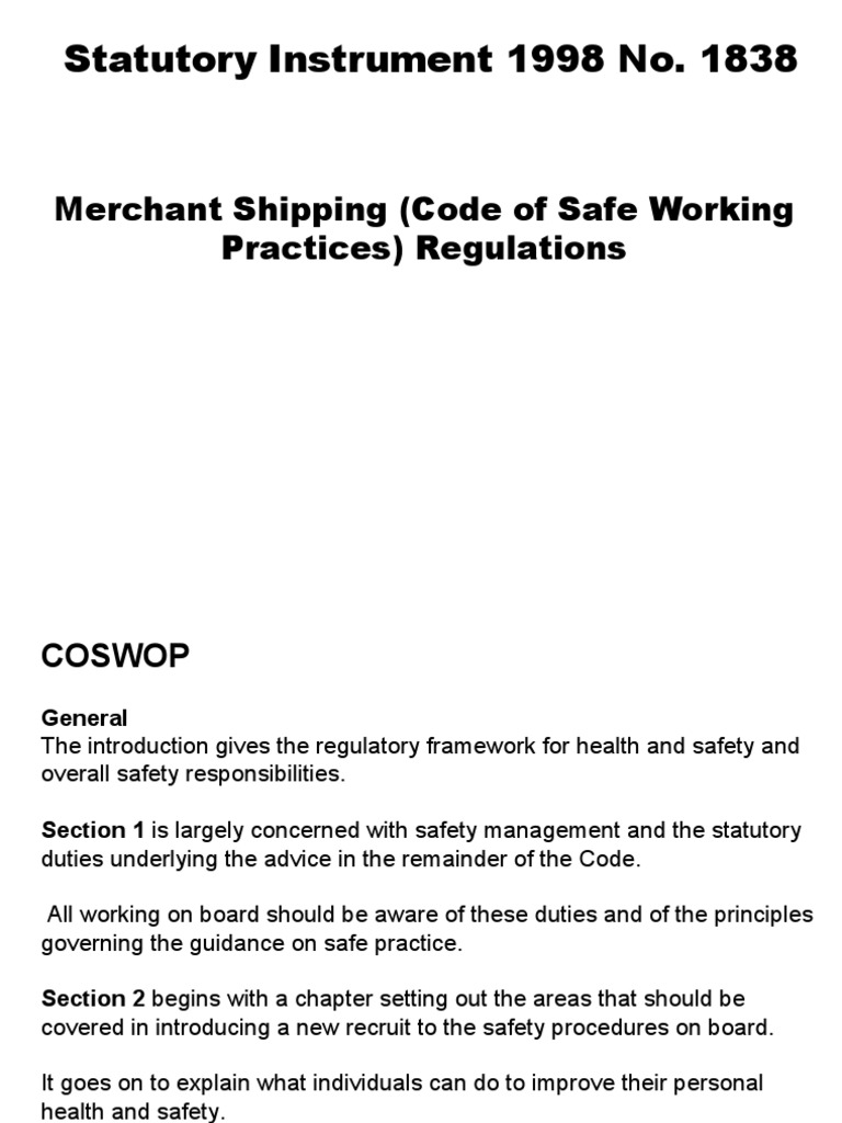 COSWOP | Download Free PDF | Occupational Safety And Health | Safety