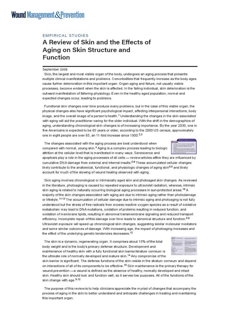 Aging Effects on Skin Structure and Function | PDF | Epidermis | Skin