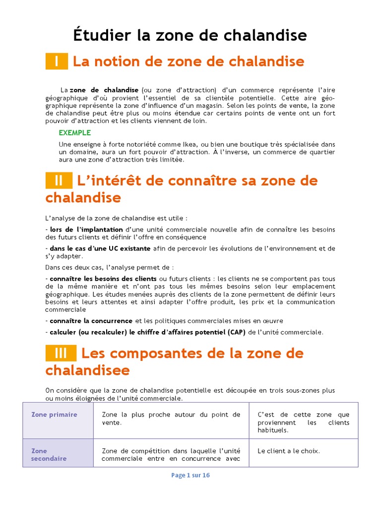 Cours Etudier La Zone de Chalandise | PDF | Commerce de détail | Business