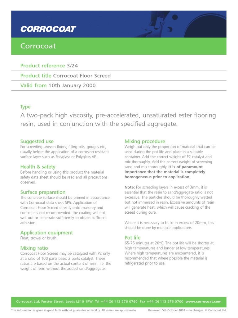 Corrocoat Floor Screed | PDF | Concrete | Sand