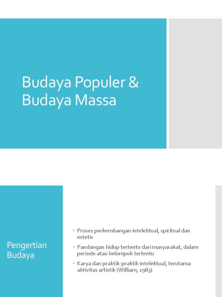 Budaya Massa & Budaya Populer | PDF
