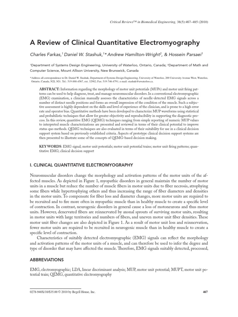 QEMG | PDF | Electromyography | Statistical Classification