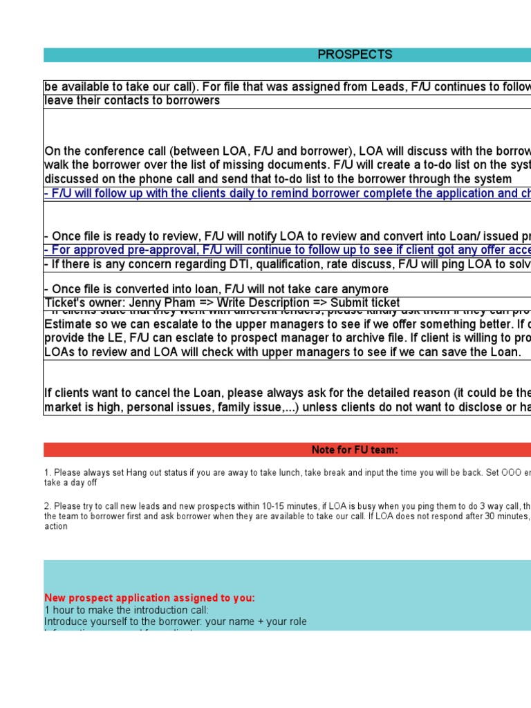Loan Application Follow-Up Process | PDF | Banks | Mortgage Loan
