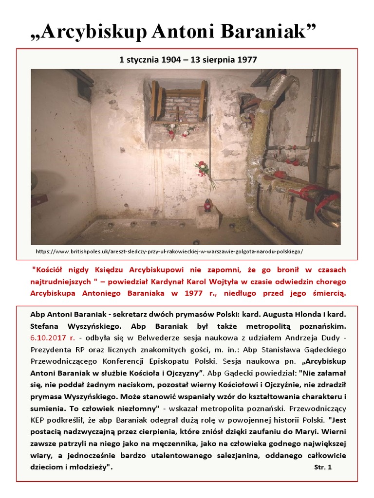 Broszurka 'Abp Antoni Baraniak' | PDF