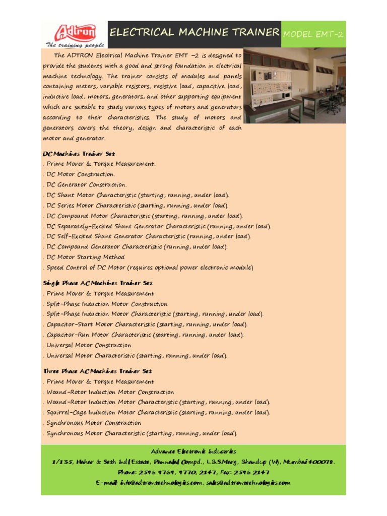 Electrical Machine Trainer | PDF | Electric Motor | Electric Generator