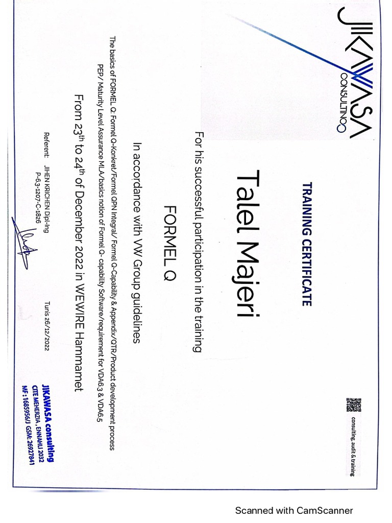 Formel Q-Training Certification | PDF