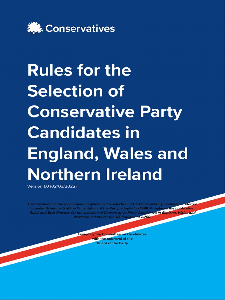 MP Selection Rules CCHQ Policy - Methodology Document | PDF | Committee ...