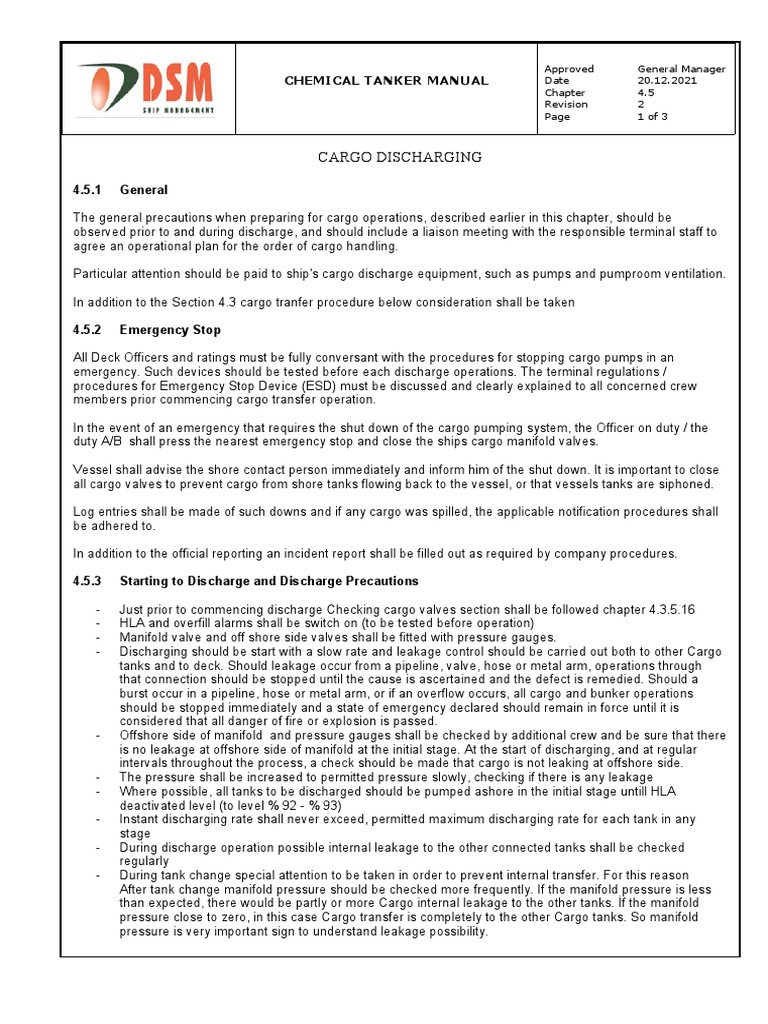4.5 Cargo Discharging | PDF | Pump | Oil Tanker