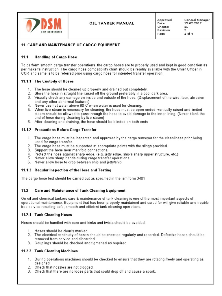 11 Care and Maintenance of Cargo Cargo Equipments Ok | PDF | Pump ...