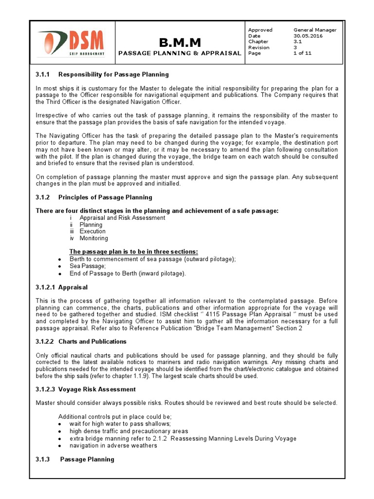 3 1 Passage Planning Appraisal | PDF | Ships | Navigation