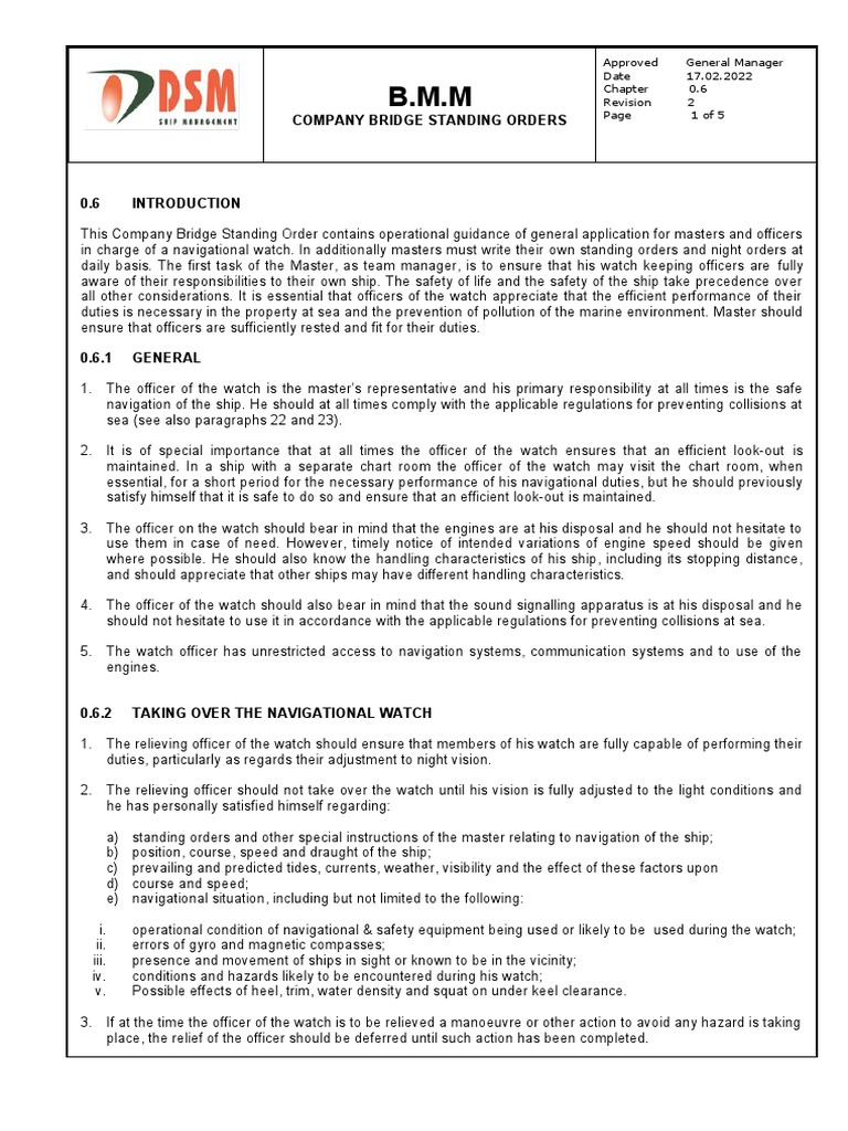0.6 Company Bridge Standing Order | PDF