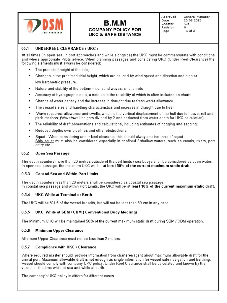 0.5 Company UKC and Safe Distance Policy | PDF