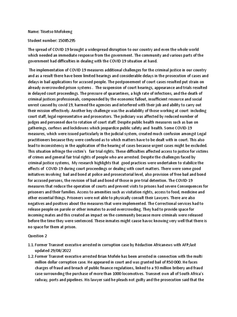 SJD Assignment 5 | PDF | Bail | Corruption SJD Assignment 5 | PDF | Bail | Corruption