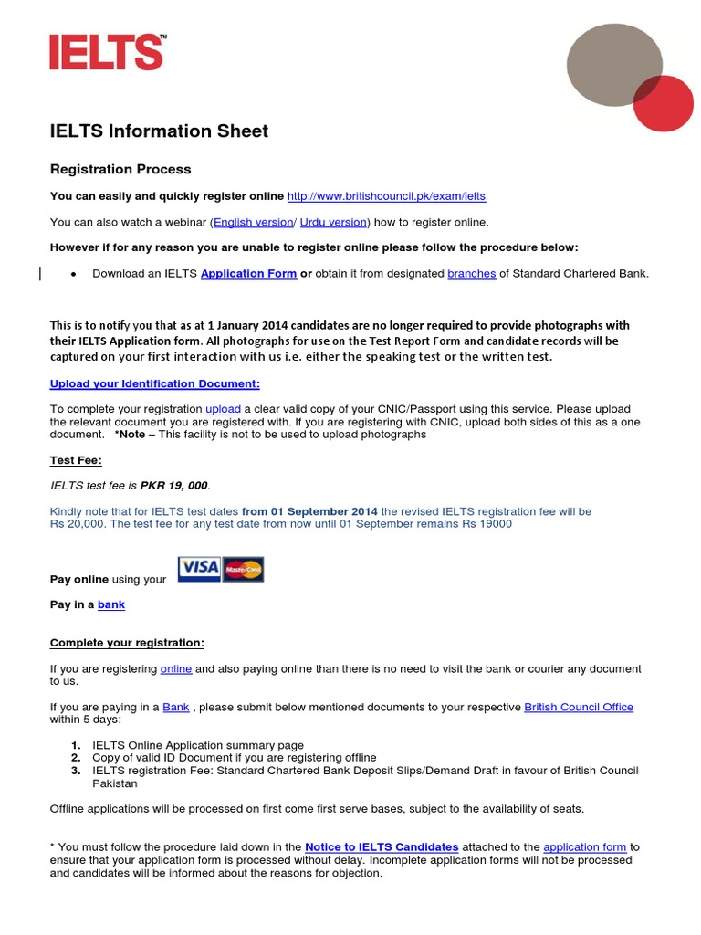 Ielts Information Sheet Updated On 11 July | Download Free PDF ...