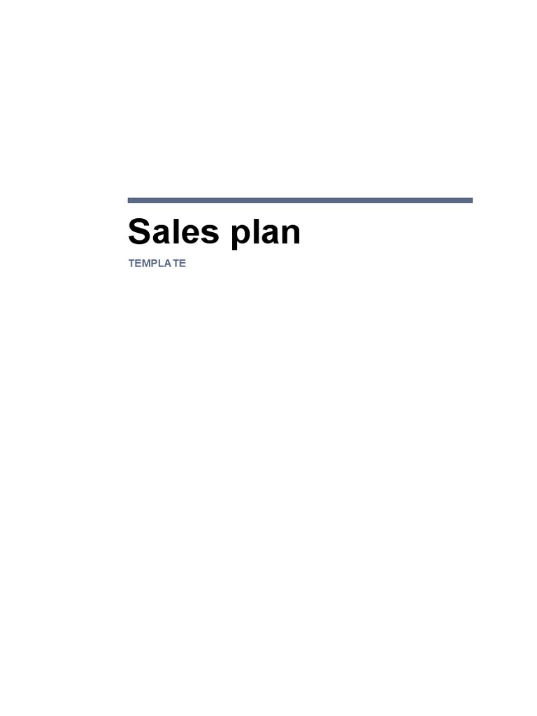 Sales Plan Template | PDF | Sales | Goal