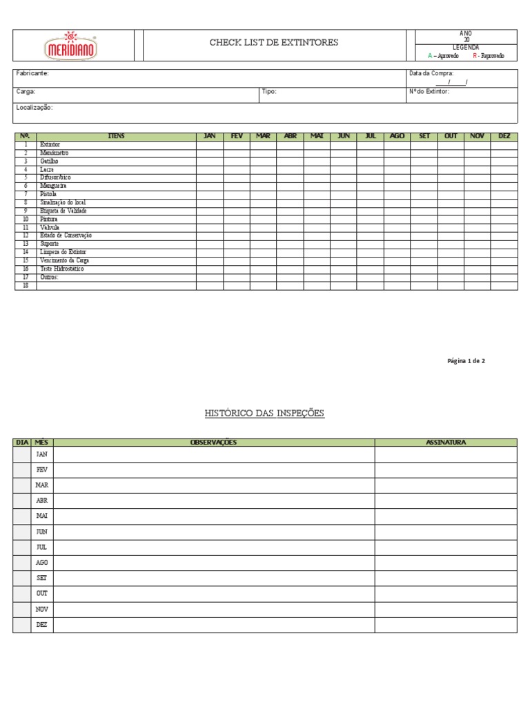 Check List - Extintores | PDF