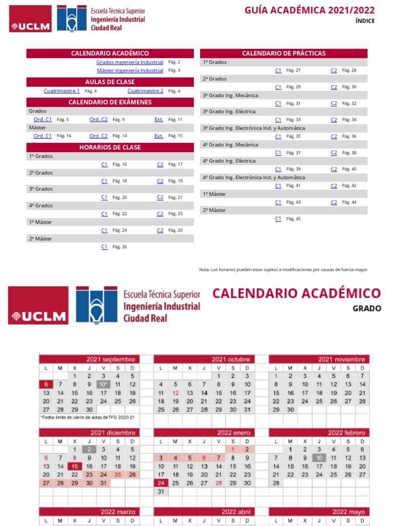 HTTPSWWW - Uclm.es MediaFilesC01 Centroscr IndustrialesPDFhorarios Calendario2122 Guia - Ashxla ...