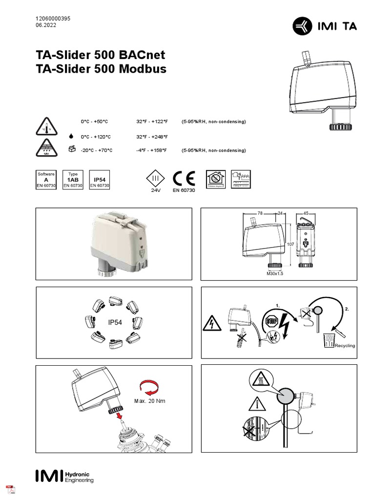 IMI Hydronic TA-Slider 500 BACnet Digitalno Konfigurabilni Proporcionalni Potisni Aktuator | PDF ...