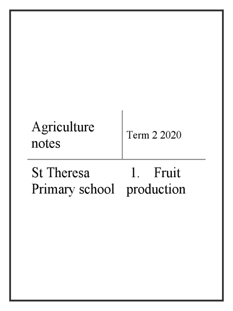 Agric 6 Term 2, STD 6 | PDF