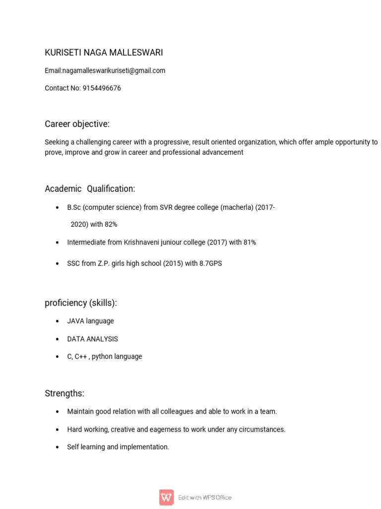 Malli Resume - Sales Executive | PDF