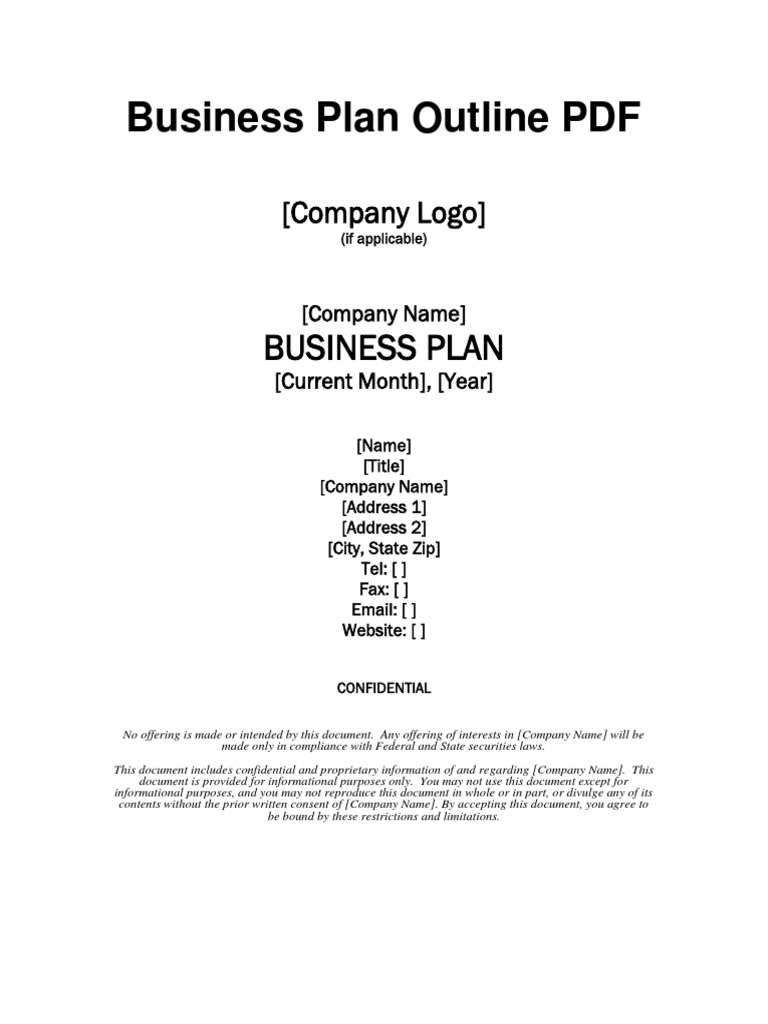 Business Plan Outline PDF | PDF | Business | Business Economics