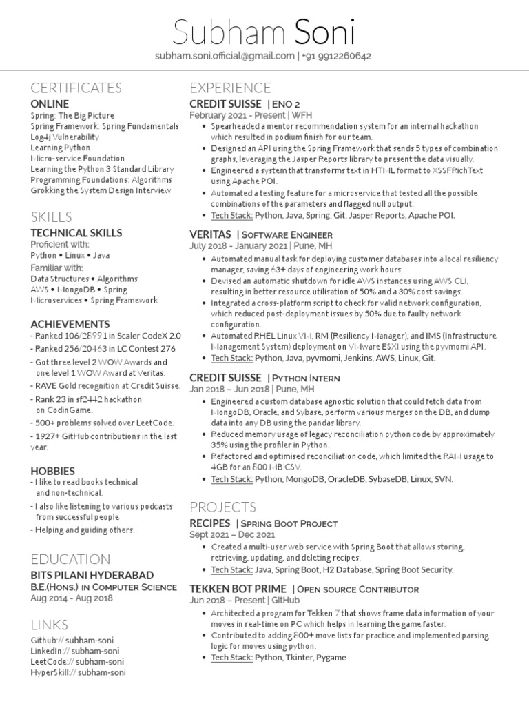 Subham Soni CV | Download Free PDF | Amazon Web Services | Python (Programming Language)