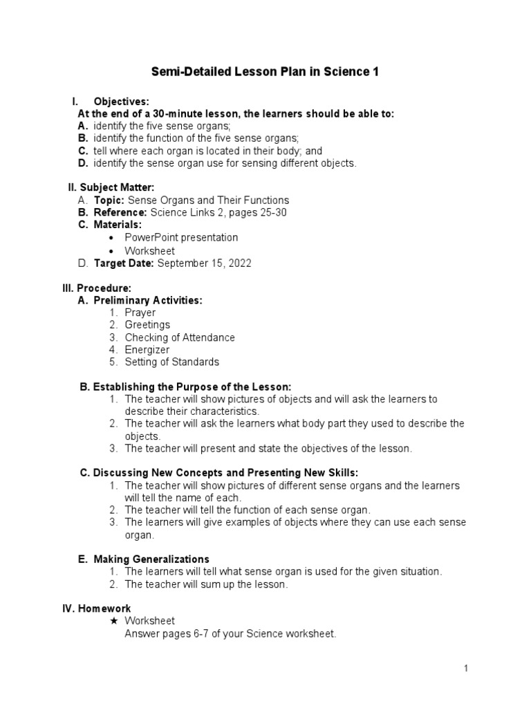Science 2 Five Senses and Their Functions | PDF