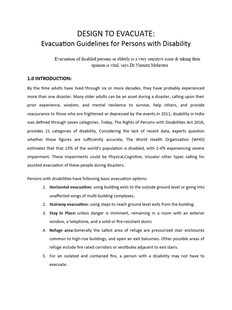 Fire Safety For Disables in Disasters | PDF | Emergency Evacuation ...