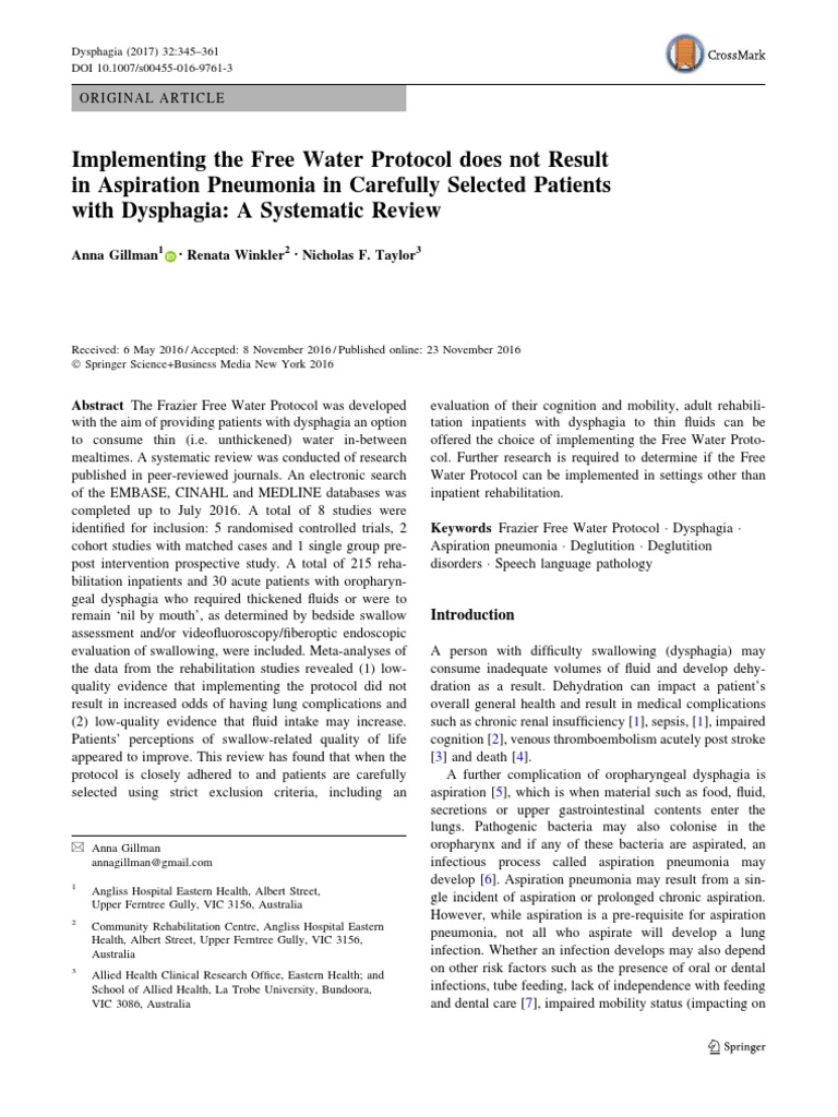 Implementing The Free Water PR | PDF | Systematic Review | Oral Hygiene