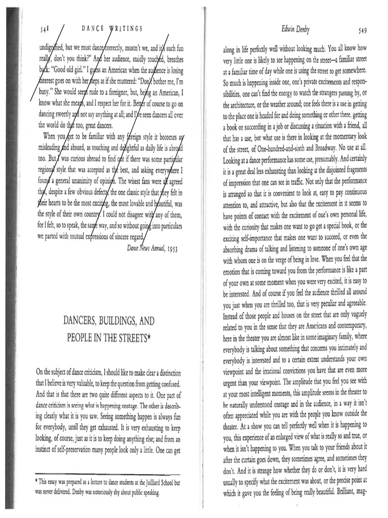 Denby, Dancers, Buildings & People in The Streets (1954) | PDF