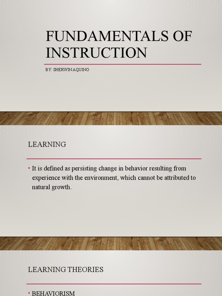 Fundamentals of Instruction | PDF | Career & Growth