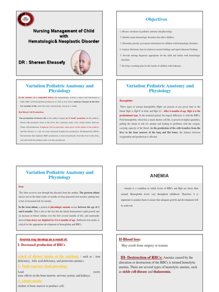 نسخة 12- Lecture Hematological Disorders | PDF | Anemia | Red Blood Cell