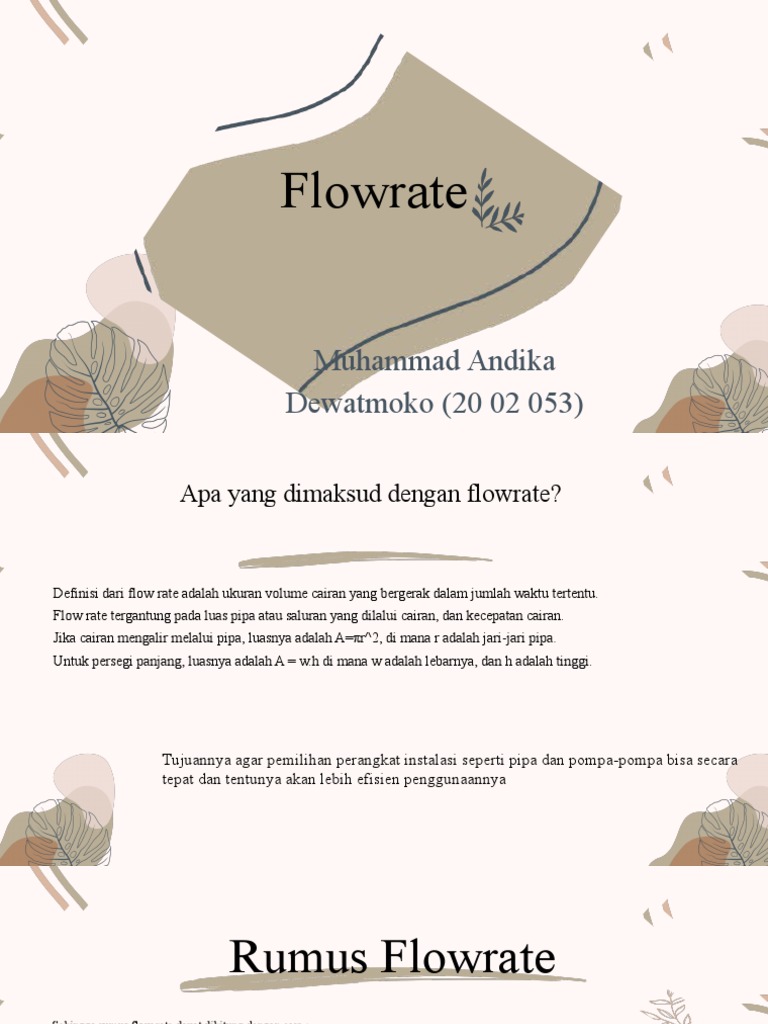 Flowrate Muhammad Andika Dewatmoko | PDF