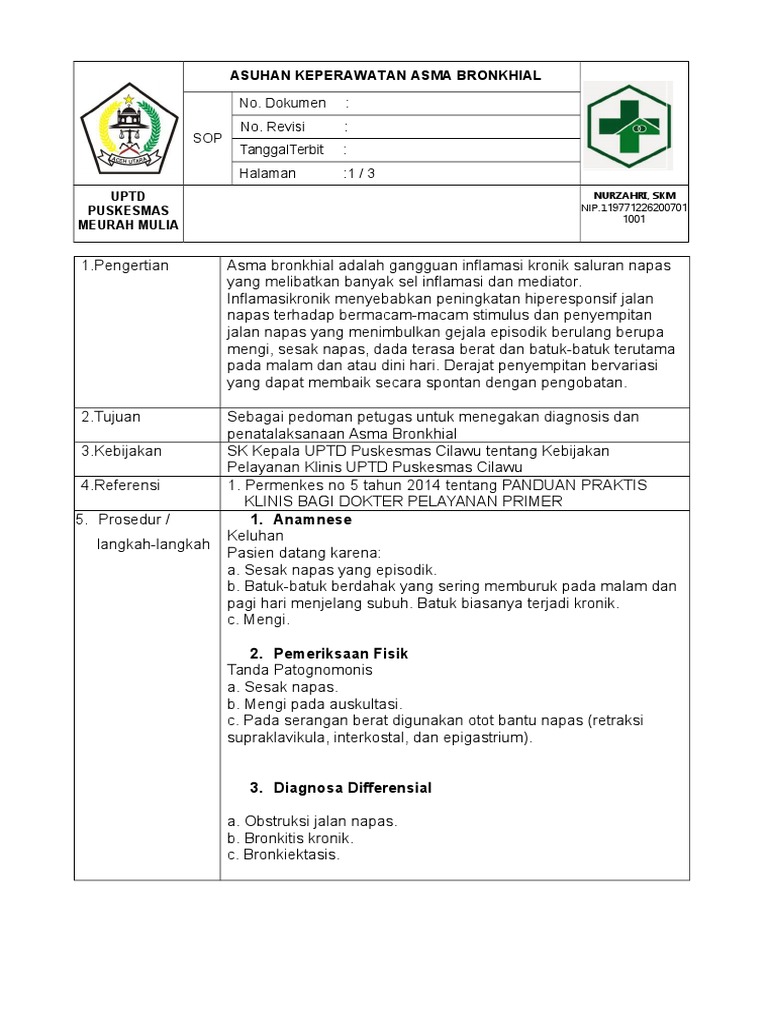 SOP Asma Bronkial | PDF