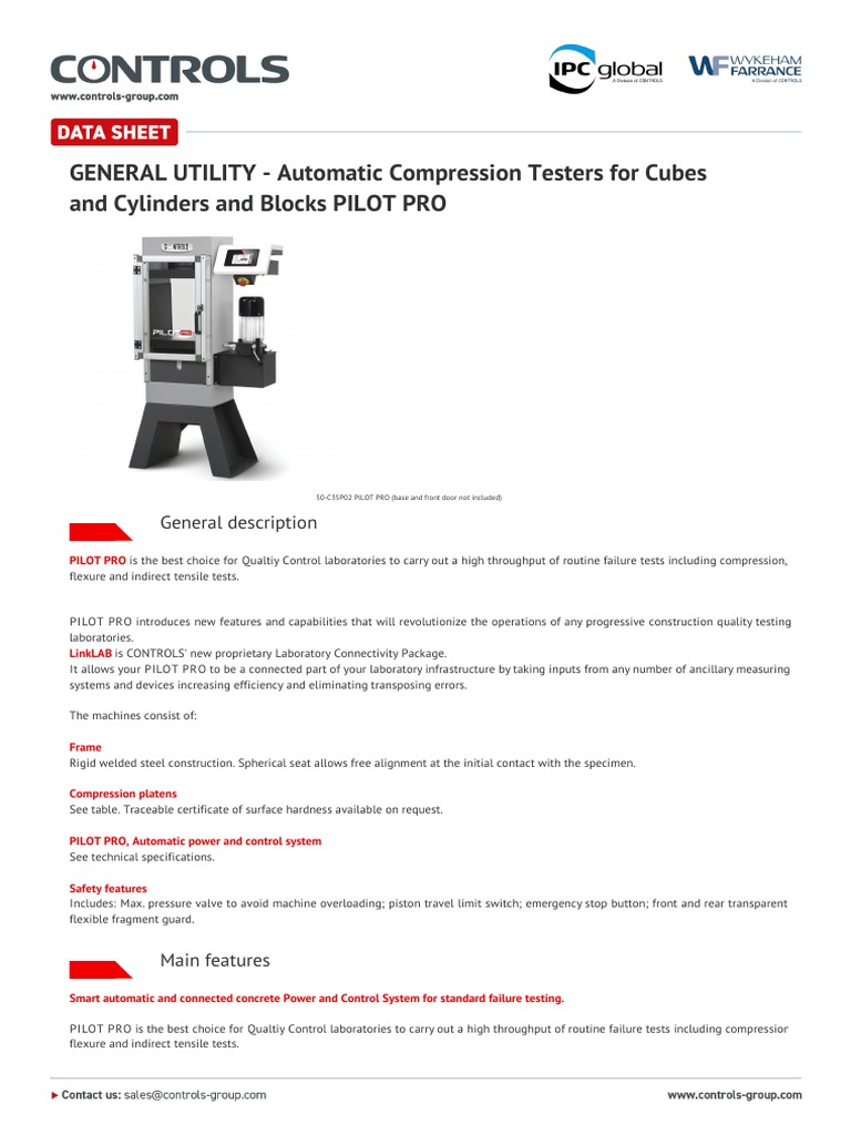 GENERAL UTILITY - Automatic Compression Testers For Cubes and Cylinders ...
