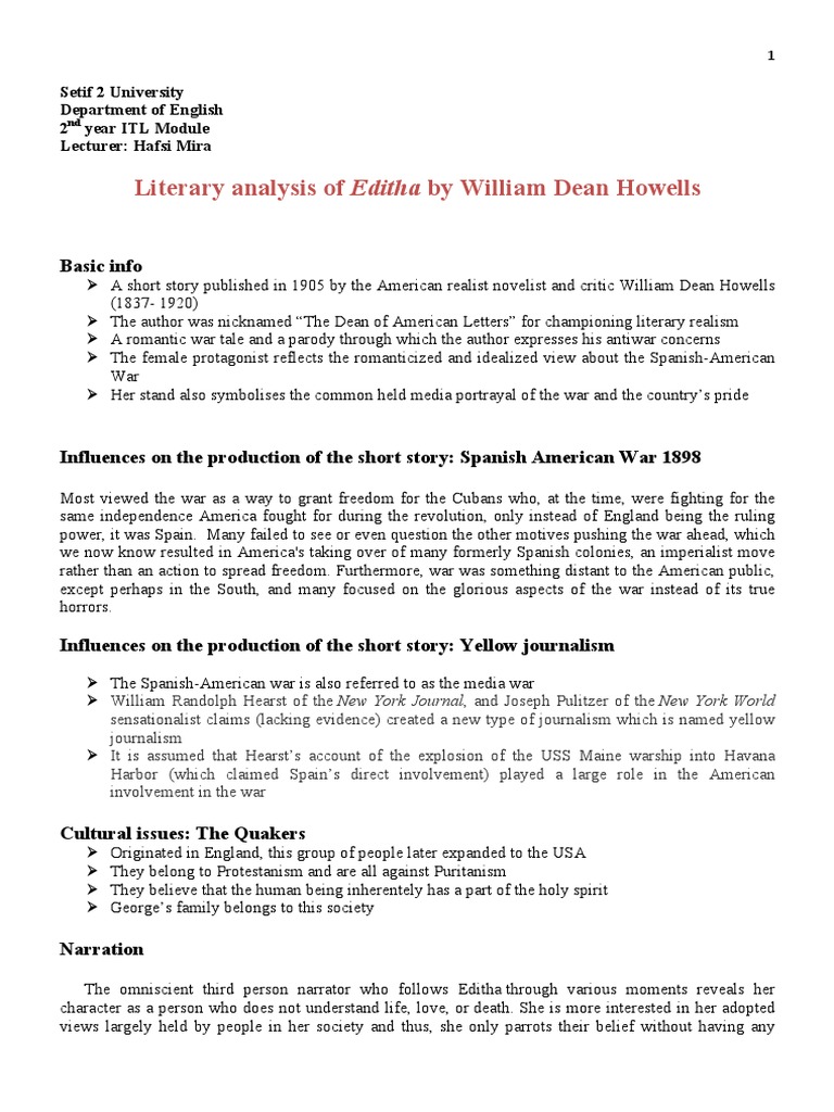 Editha by Howells | PDF
