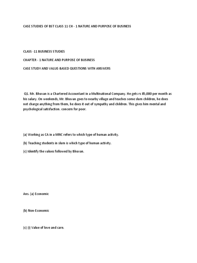 Case Studies of BST Class 11 CH | Download Free PDF | Employment | Bribery