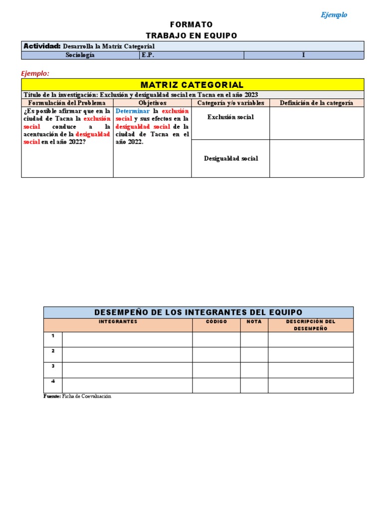 FORMATO- Matriz Categorial | PDF