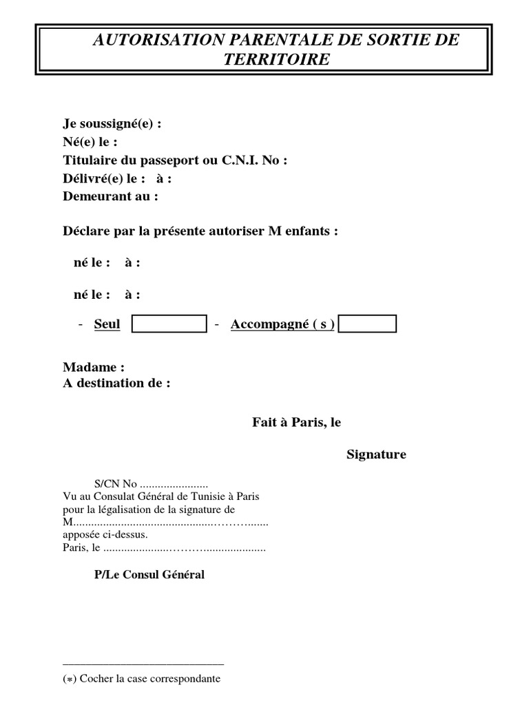 Autorisation de Sortie | PDF | Sciences sociales
