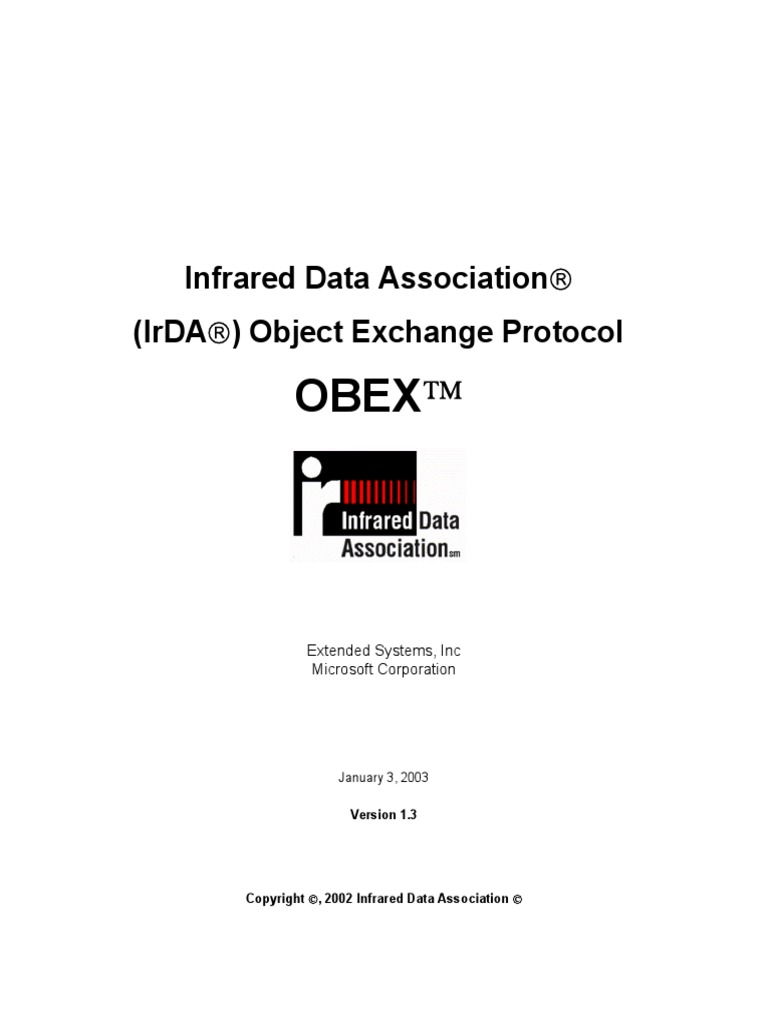 OBEX 1.3 Specification | PDF | Computer Data | Computer Networking