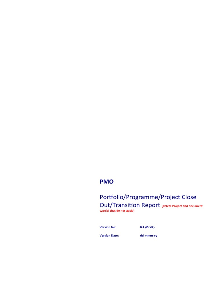 Close Out Report | PDF