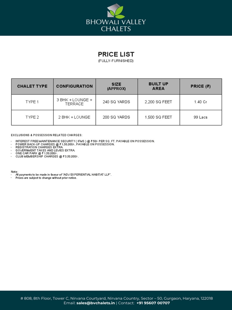 BVC Price List | PDF