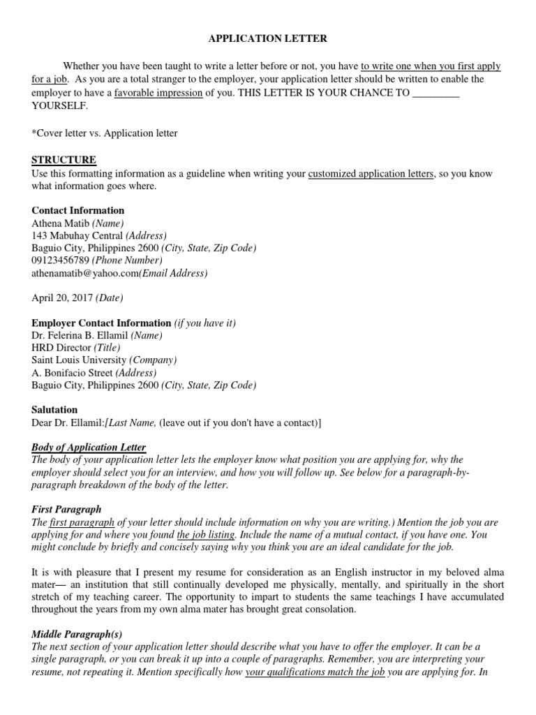 English 6 Application Letter | PDF | Résumé | Human Communication