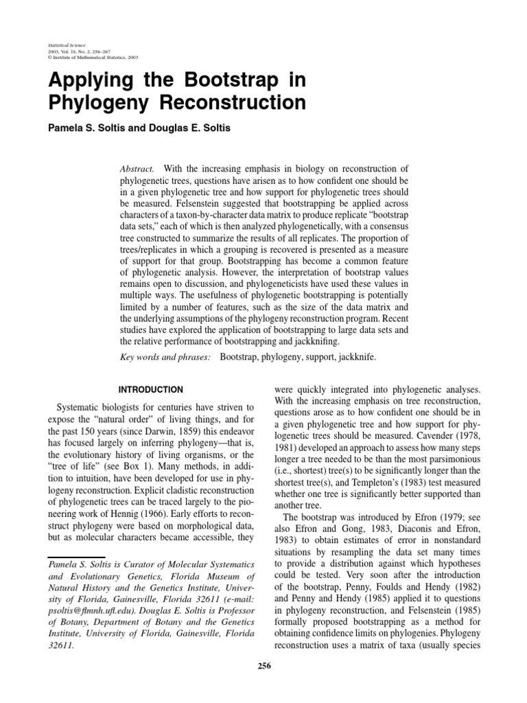 Applying The Bootstrap in Phylogeny Reconstruction | PDF