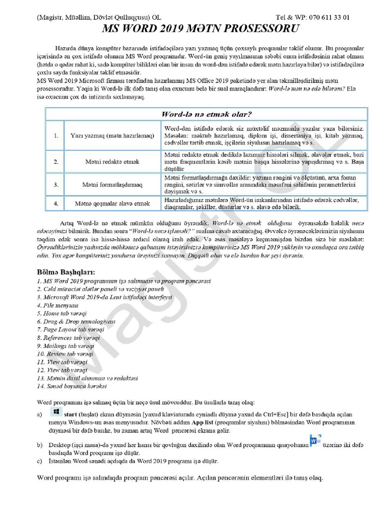 Magistr OL - MS Word 2019 | PDF