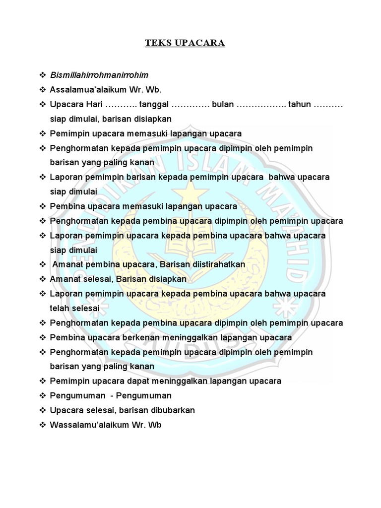 Teks Upacara 1023 | PDF