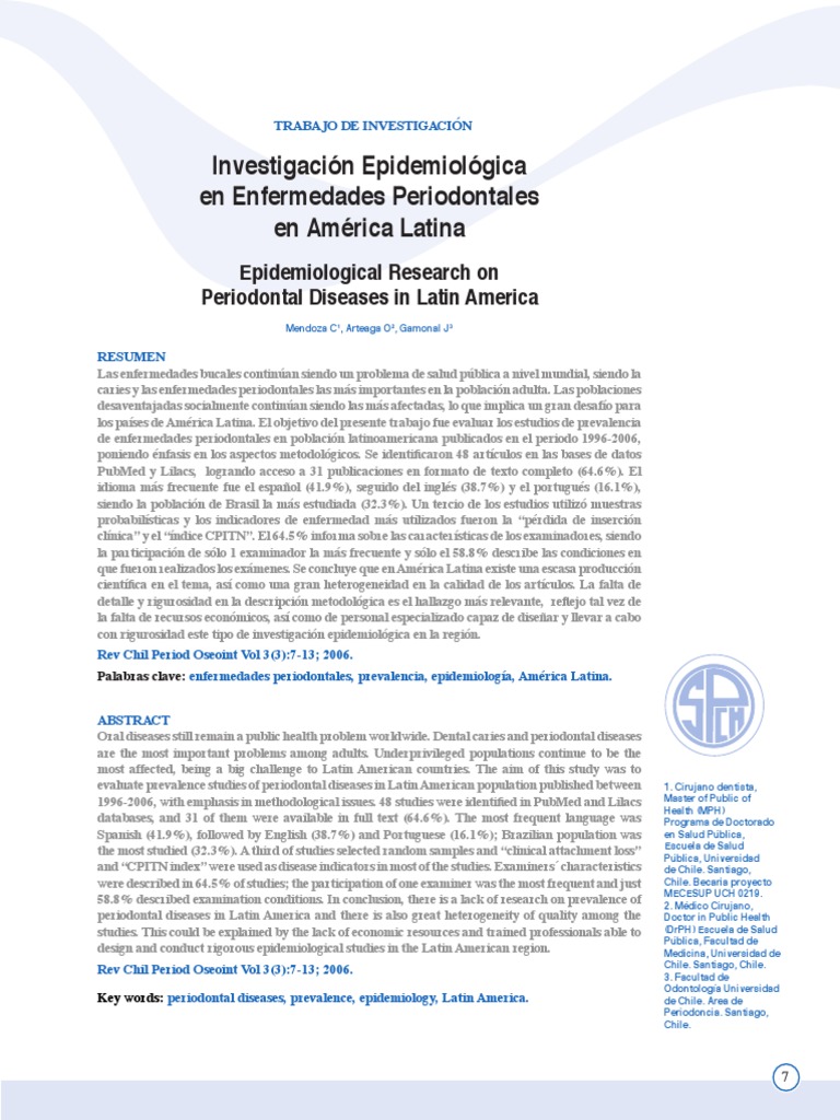 Investig Epidem Enferm Period AL | PDF | Ciencias de la Salud | Cuidado ...
