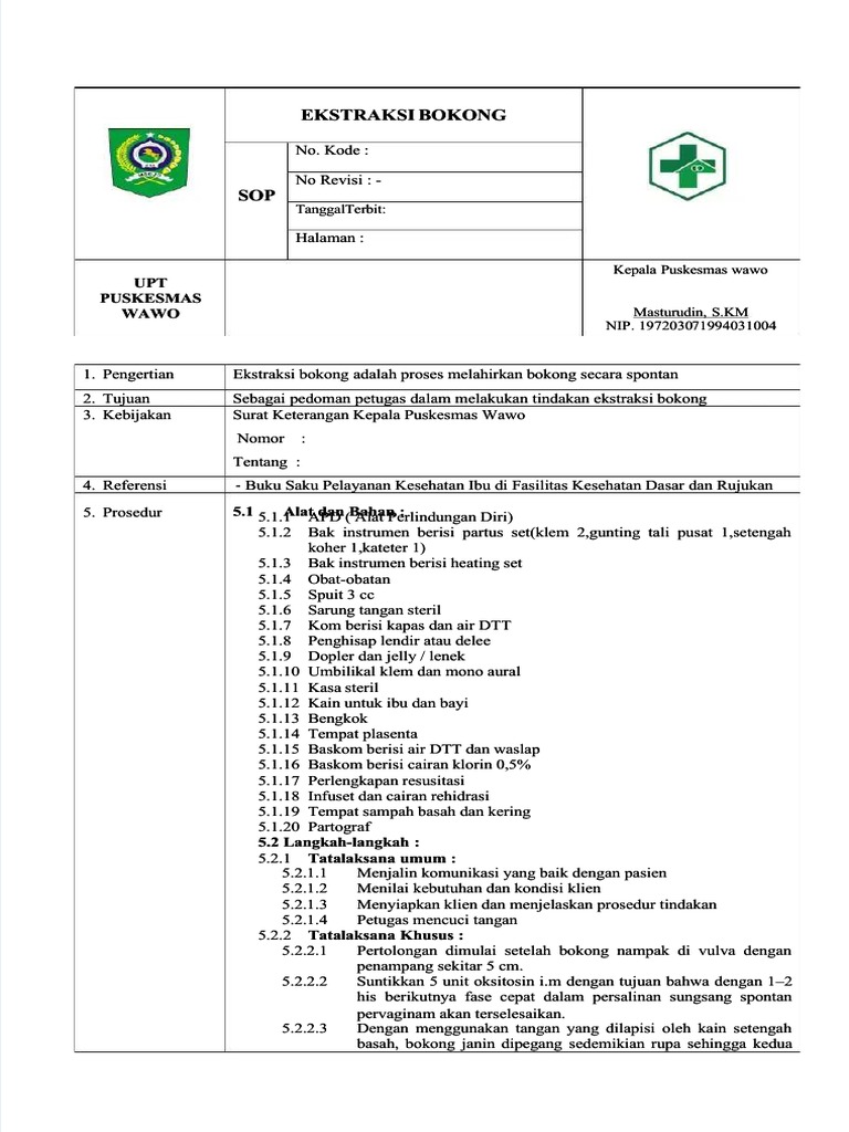 PDF Sop Ekstraksi Bokong - Compress | PDF