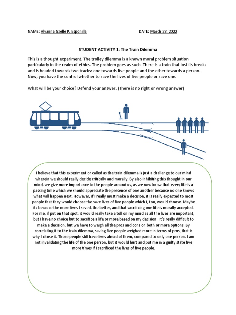 1.a. MODULE 1 Act.1 On Train Dillema | PDF